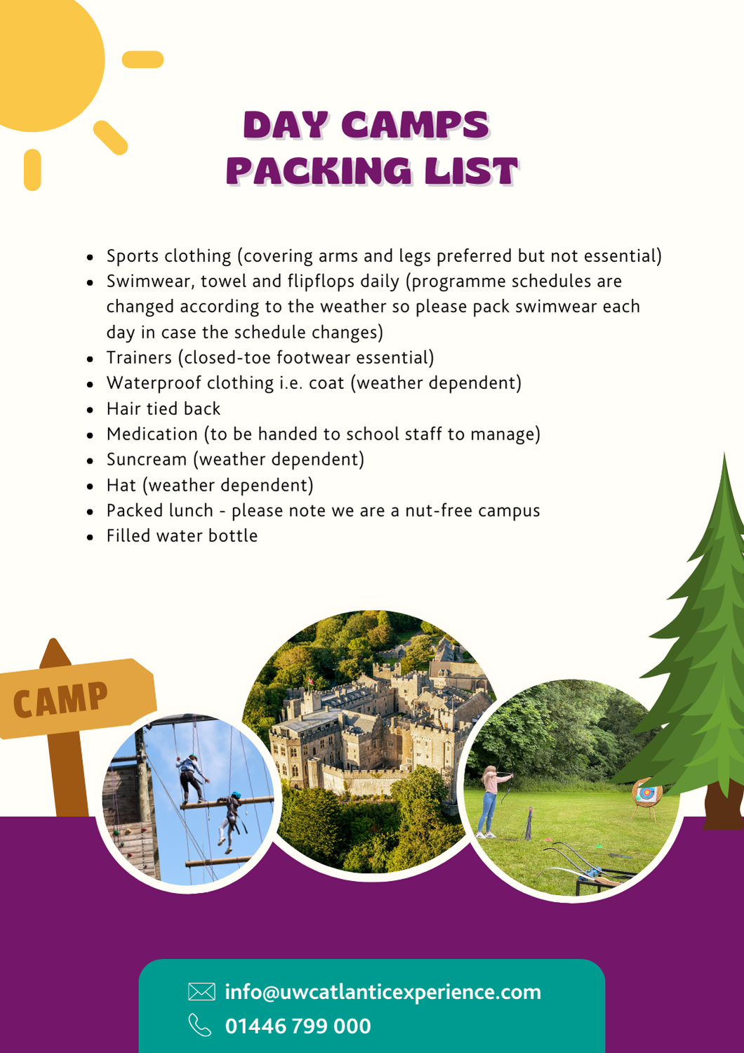 Packing List - Day Camps | PDF - UWC Atlantic Experience